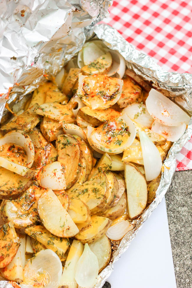 Easy Cheesy Campfire Taters