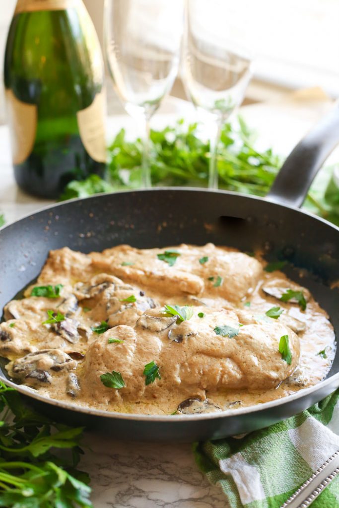 Creamy Champagne Chicken with Mushrooms