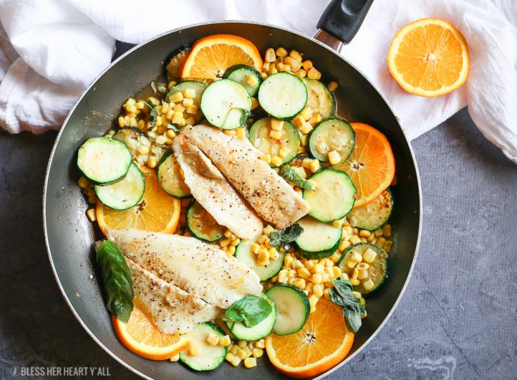 Orange Basil Butter Sauce Over Fish | Bless Her Heart Y'all