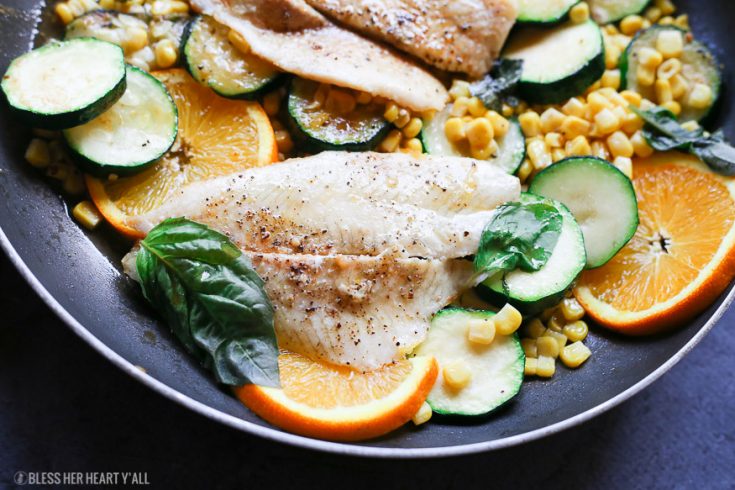 Orange Basil Butter Sauce Over Fish | Bless Her Heart Y'all