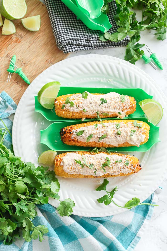 Skinny Mexican Grilled Corn: Mexican Street Corn Flavors!